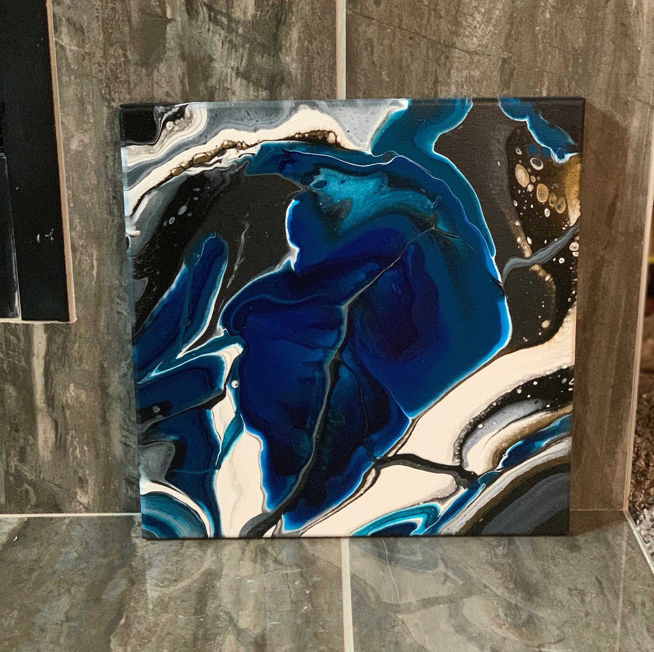Original, Acrylic Pour Painting, Abstract Fluid Art on 12 X 12 Canvas ...
