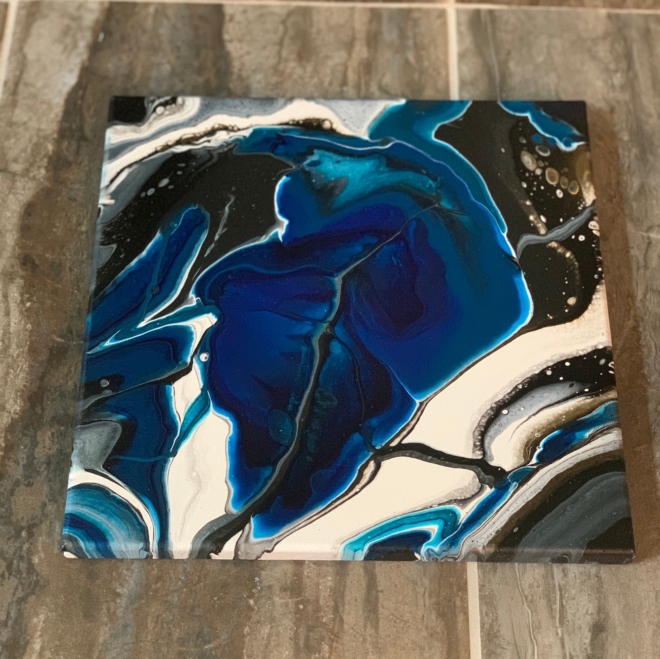 Original, Acrylic Pour Painting, Abstract Fluid Art on 12 X 12 Canvas ...
