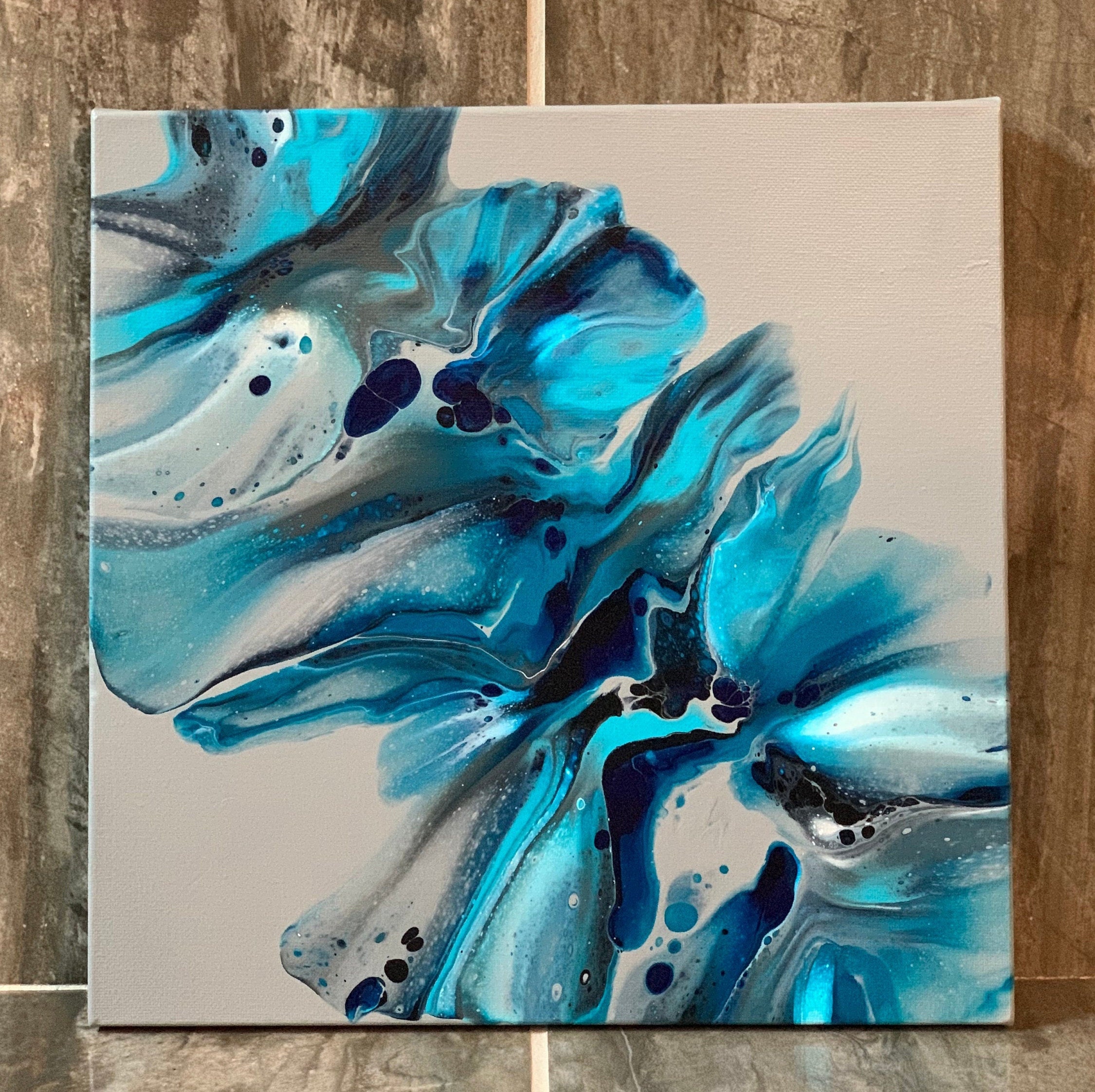 Original, Acrylic Pour Painting, Dutch Pour, Abstract, Fluid Art on 12 ...
