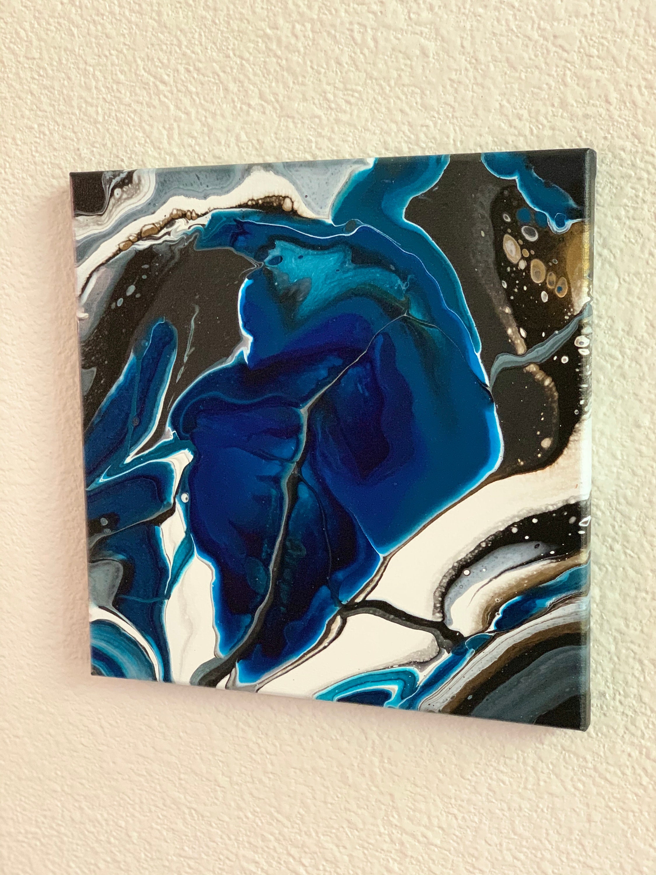 Original, Acrylic Pour Painting, Abstract Fluid Art on 12 X 12 Canvas ...