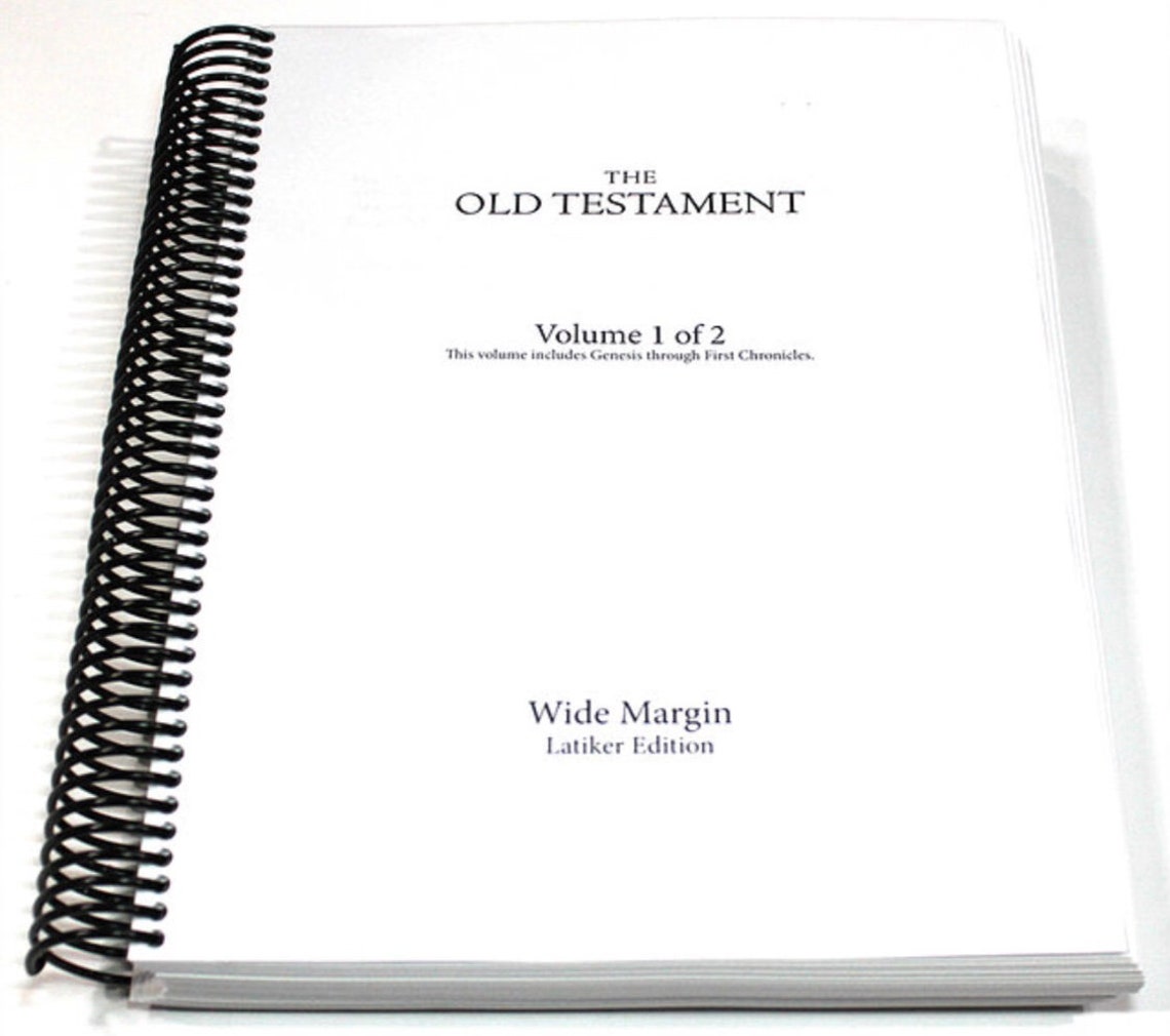 Vol. 1 & 2 Old Testament Wide Margin Spiral Bound Scriptures KJV With ...