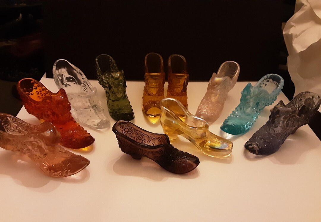 Vintage Depression Glass Shoes - Etsy