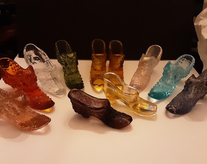 Vintage Depression Glass Shoes - Etsy