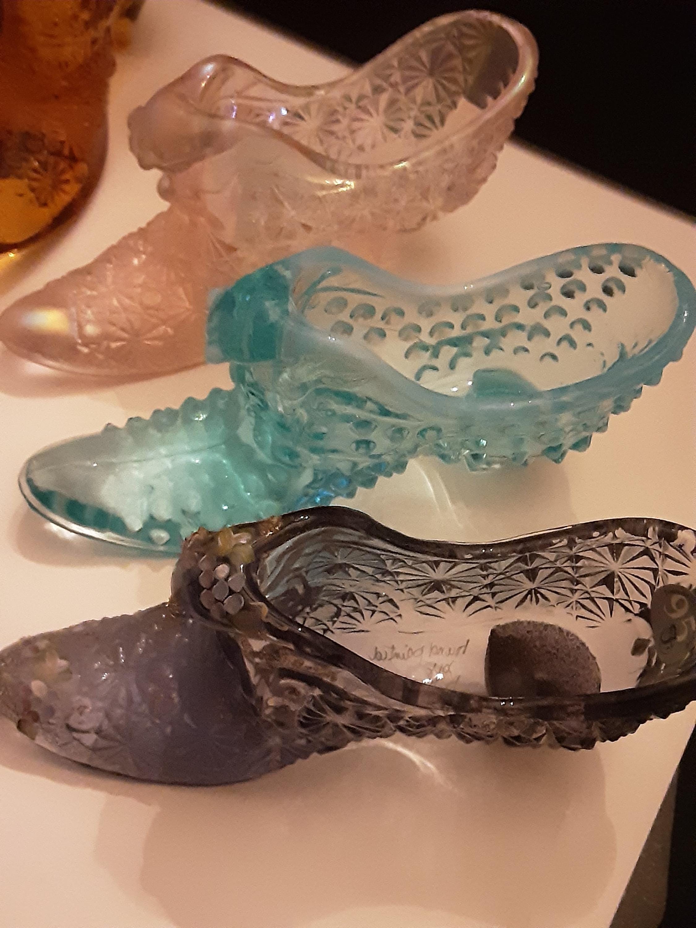 Vintage Depression Glass Shoes - Etsy