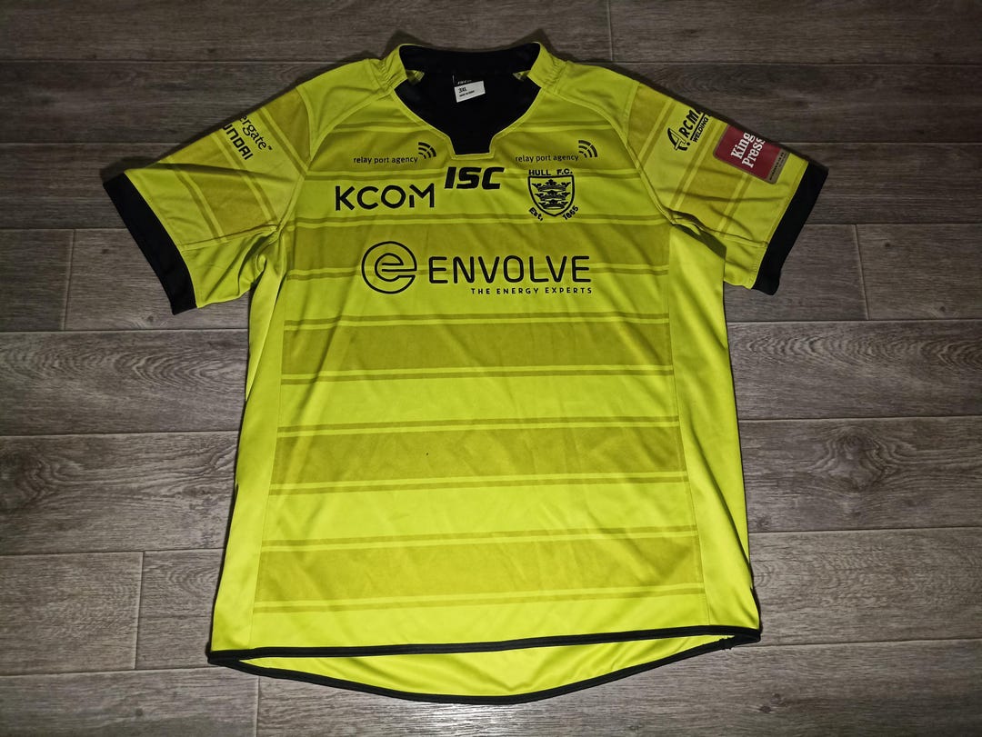 Hull FC Rugby Team England Isc 2016/17 Light Green Black Men's Sports ...