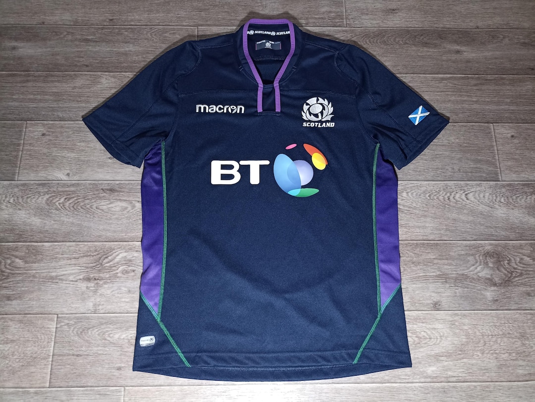 Scotland National Football Rugby Team Scottish Macron 2018/19 Navy Blue ...