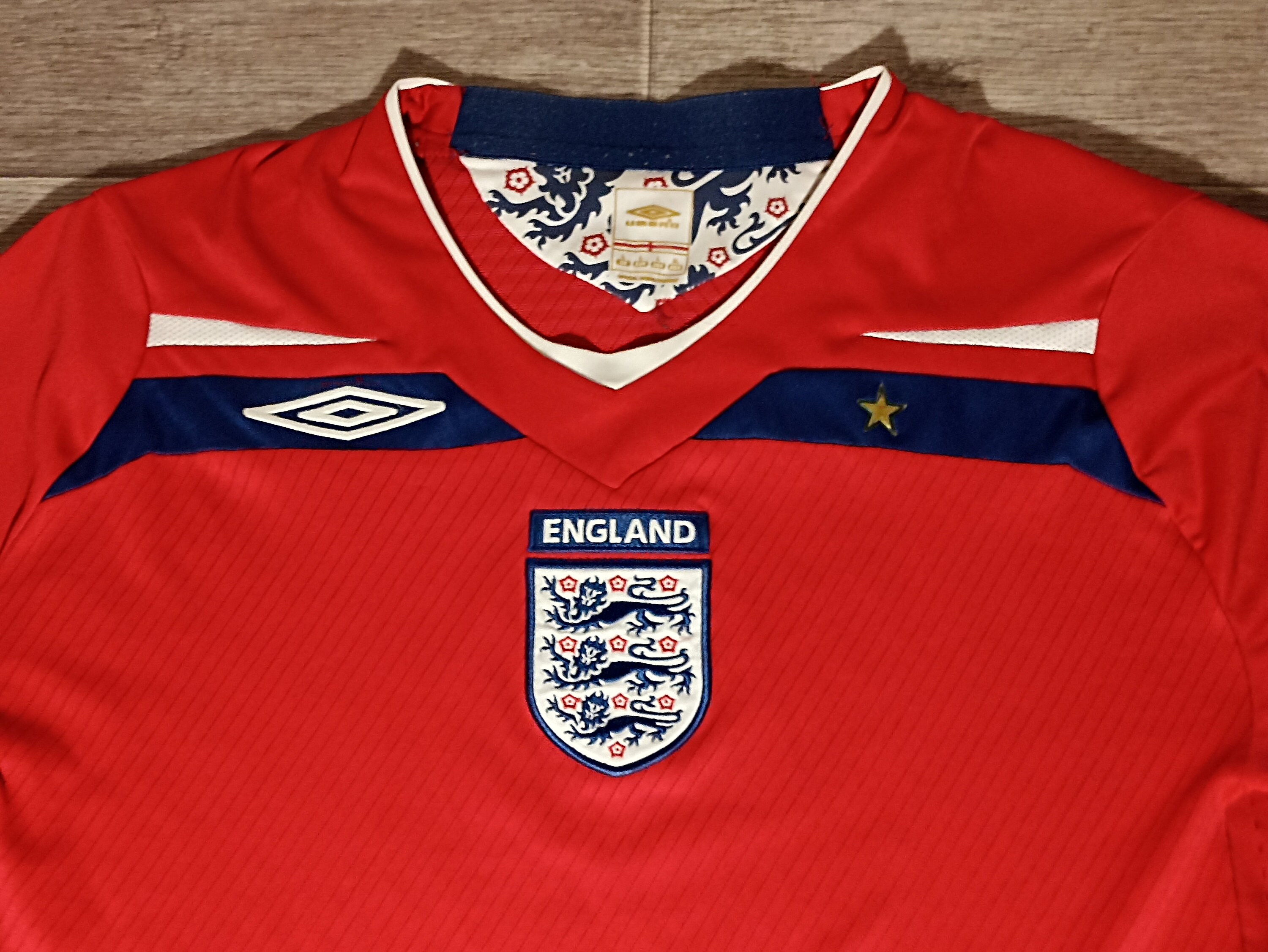 England National Team Three Lions English Umbro World Cup 2008 2010 Red ...