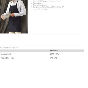 Cooking Apron Personalized W/ Your Name Available in Royal, Black, Tan ...