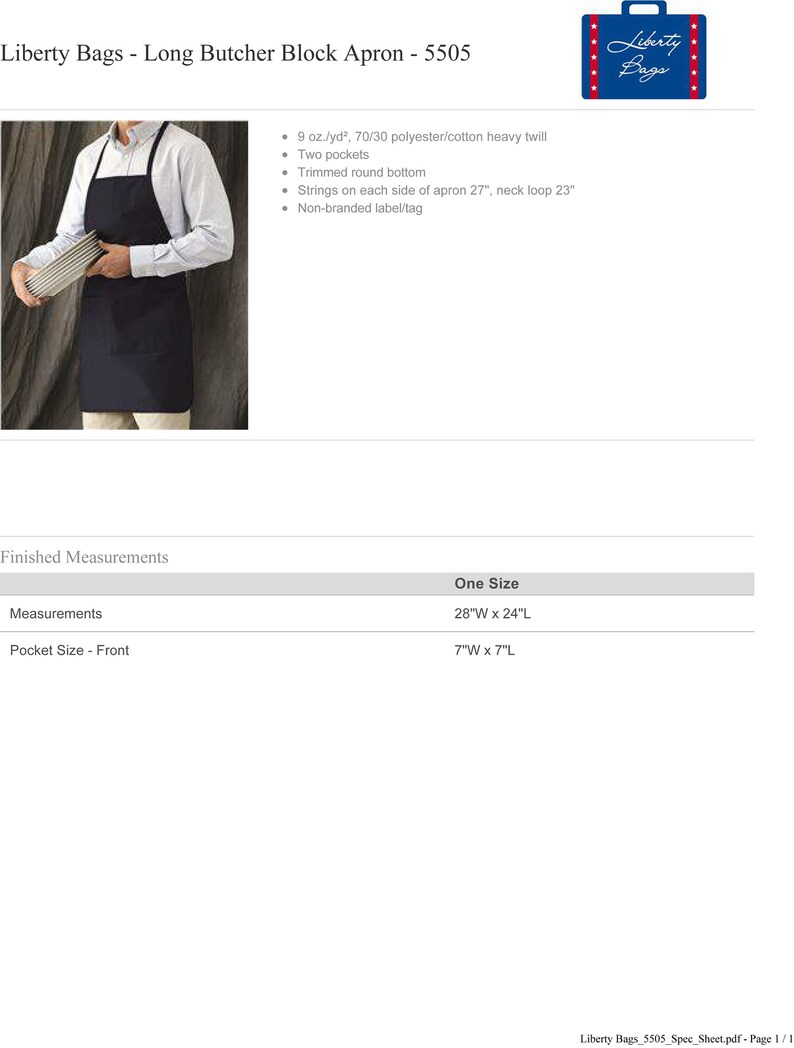 Cooking Apron Personalized W/ Your Name Available in Royal, Black, Tan ...