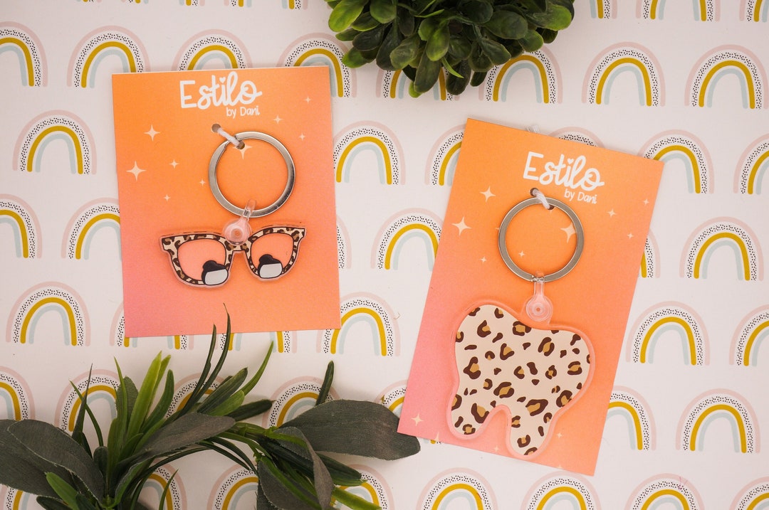 Dental Acrylic Keychain,leopard Tooth,loupes Keychain,rdh,hygienist ...