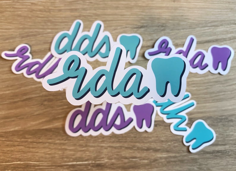 Dental Title Stickers RDH Tooth Sticker RDA Sticker DDS | Etsy