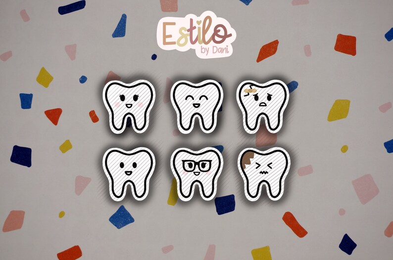 Tooth Emoji Stickers Dental Stickers Cute Stickers - Etsy