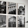 Paris France Set of 6 Square Prints Paris France Black and White Photo 6 Piece Wall Art Square ...