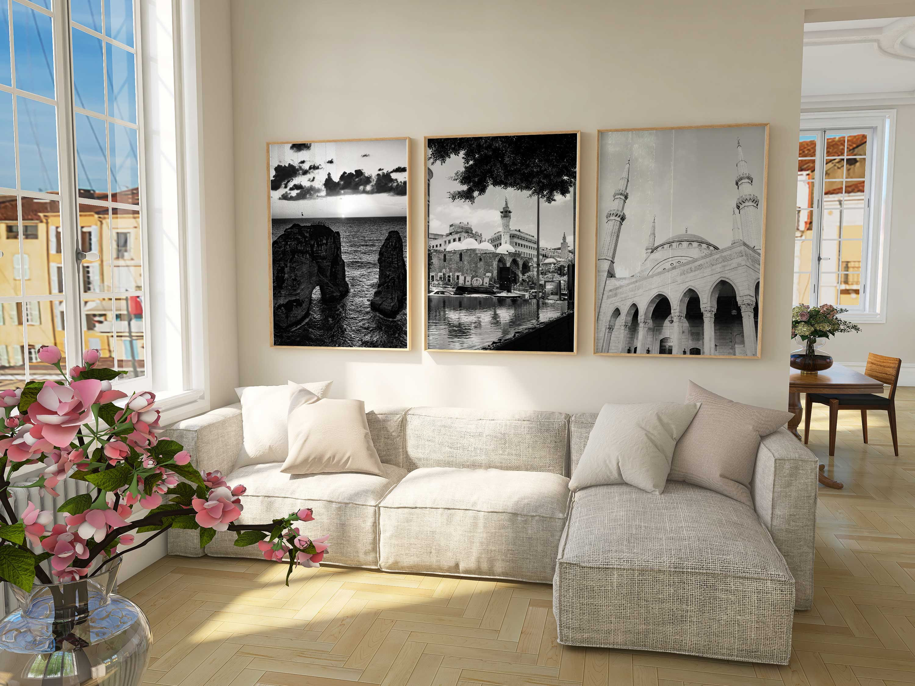 Beirut Lebanon Black and White Photograph 6 Piece Wall Art Lebanon Set ...