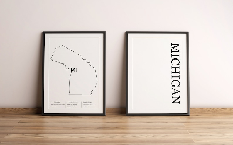 Michigan Black and White Photo 8 Piece Wall Art – Michigan Set of 8 ...