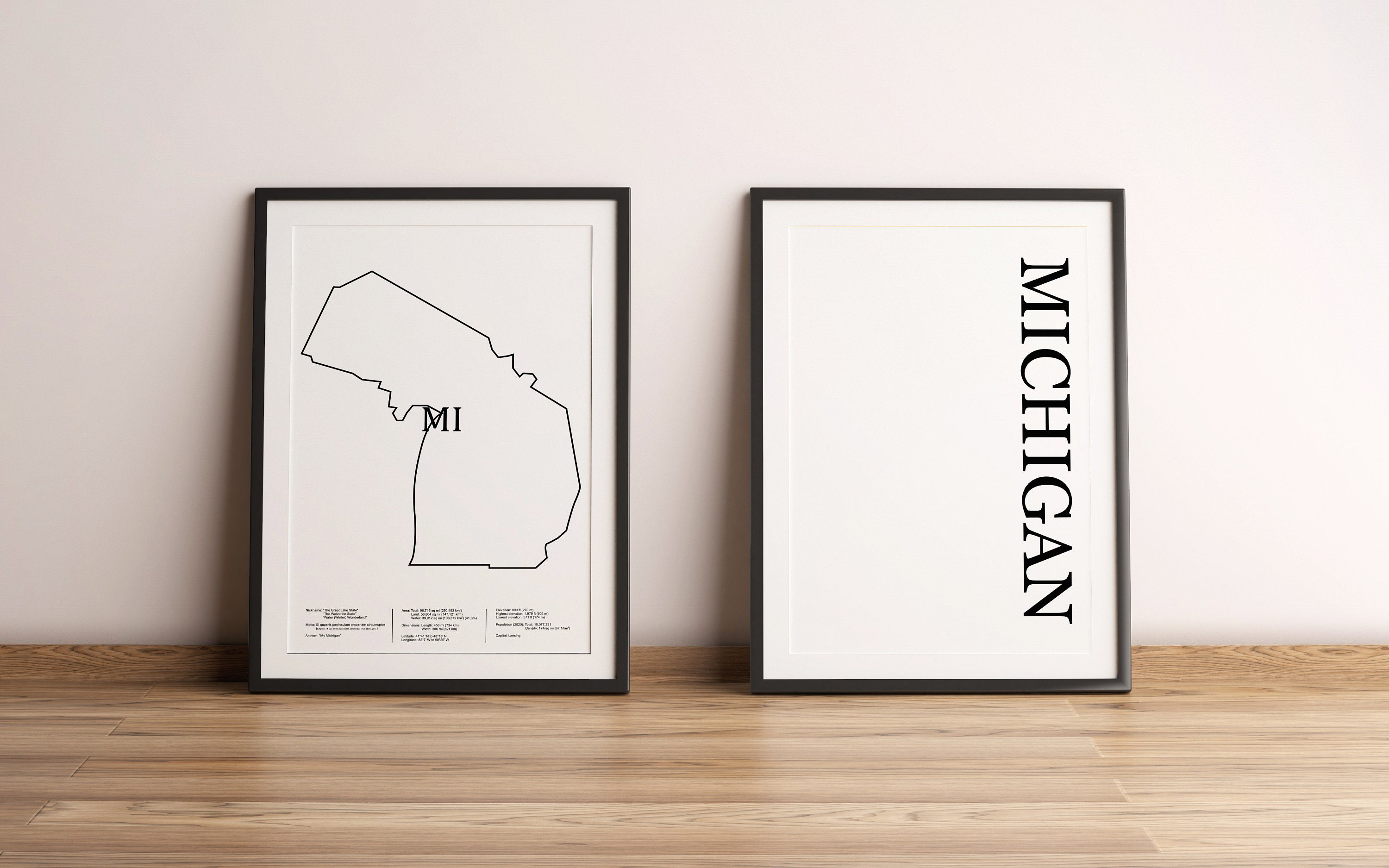 Michigan Black and White Photo 8 Piece Wall Art – Michigan Set of 8 ...