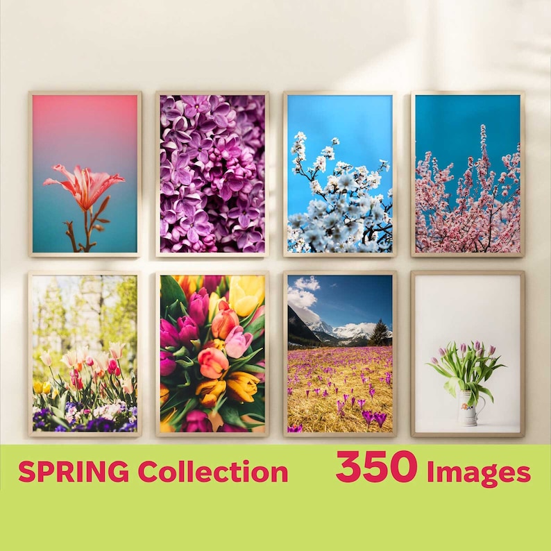 Set of 350 Spring Prints Spring Wall Art Gallery Wall Art Floral Print ...