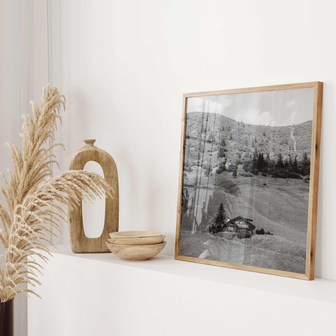 Liechtenstein Square Black and White Photograph 9 Piece Wall Art – Map ...