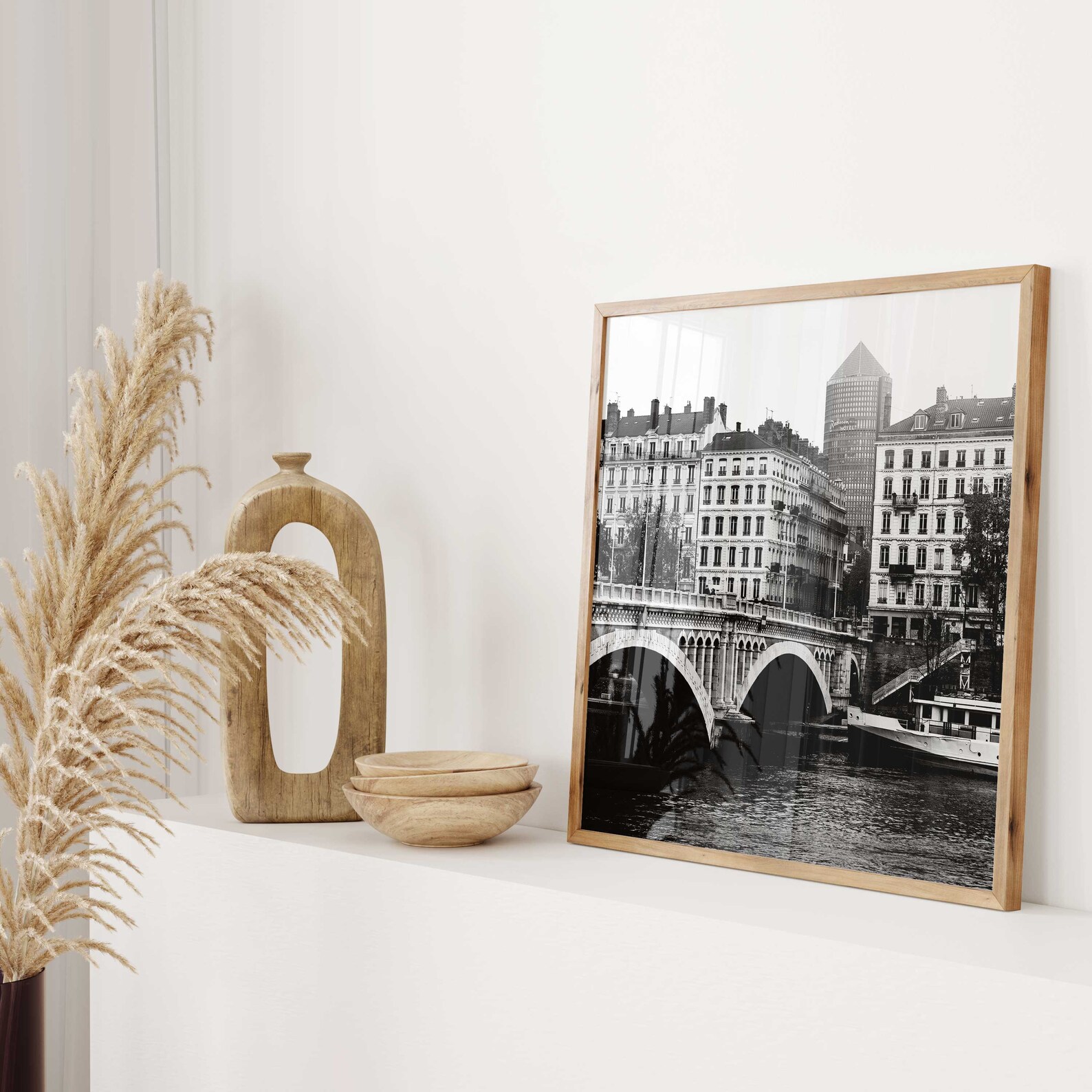 Lyon France Square Black and White Photo 9 Piece Printable Wall Art ...