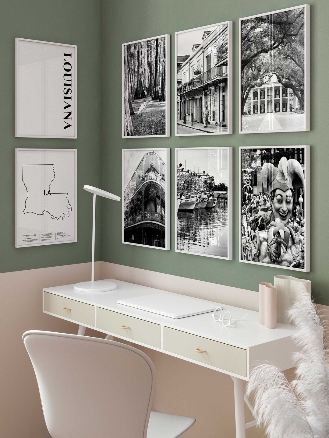 Louisiana Black and White Photo 8 Piece Wall Art LA – Louisiana Set of ...