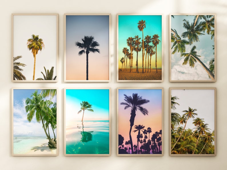 Set of 100 Palm Trees Prints Palm Trees Wall Art Set Beach - Etsy