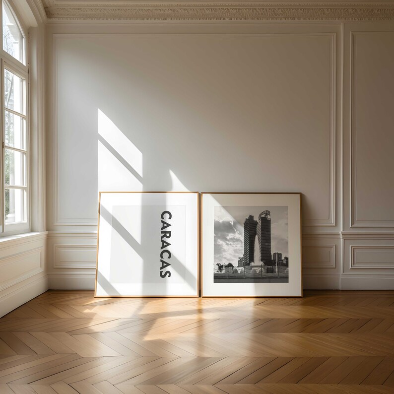 Caracas Venezuela Square Black and White Photograph 6 Piece Wall Art ...