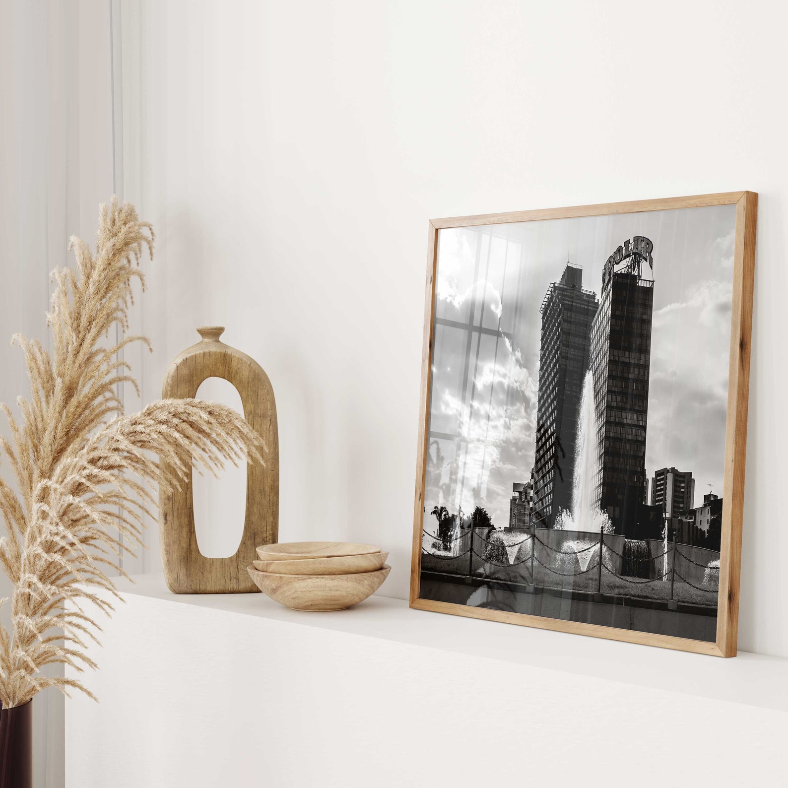Caracas Venezuela Square Black and White Photograph 6 Piece Wall Art ...