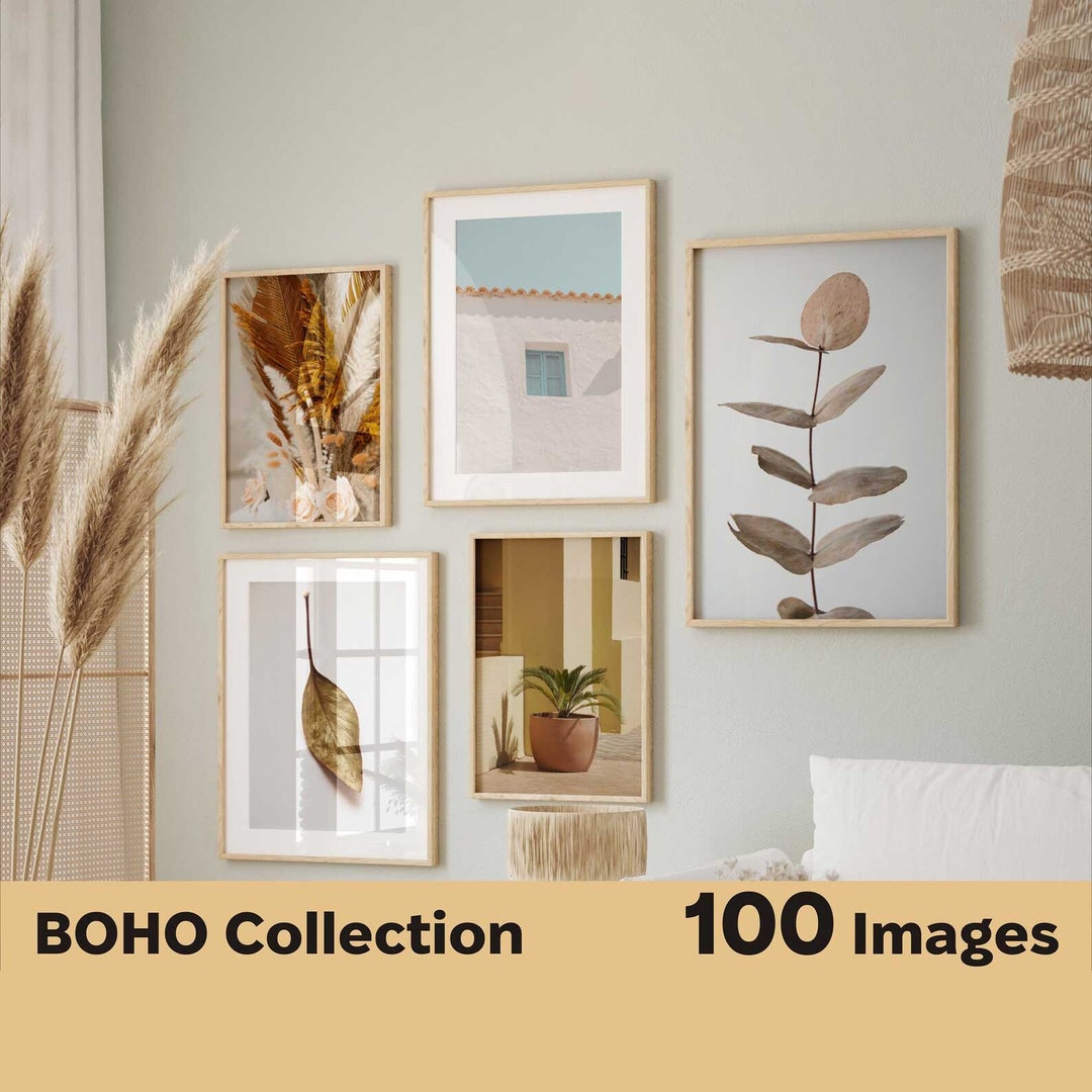 Set of 100 Boho Prints - Boho Wall Art Set of 100 - Boho Gallery ...