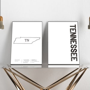 Tennessee State TN Black and White Photo 8 Piece Wall Art - Tennessee 8 ...
