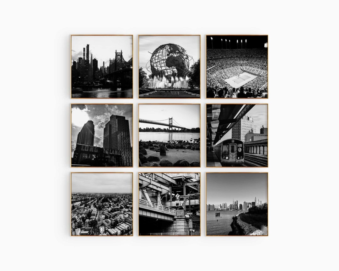 Queens New York City Set of 9 Square Prints – Queens New York City ...