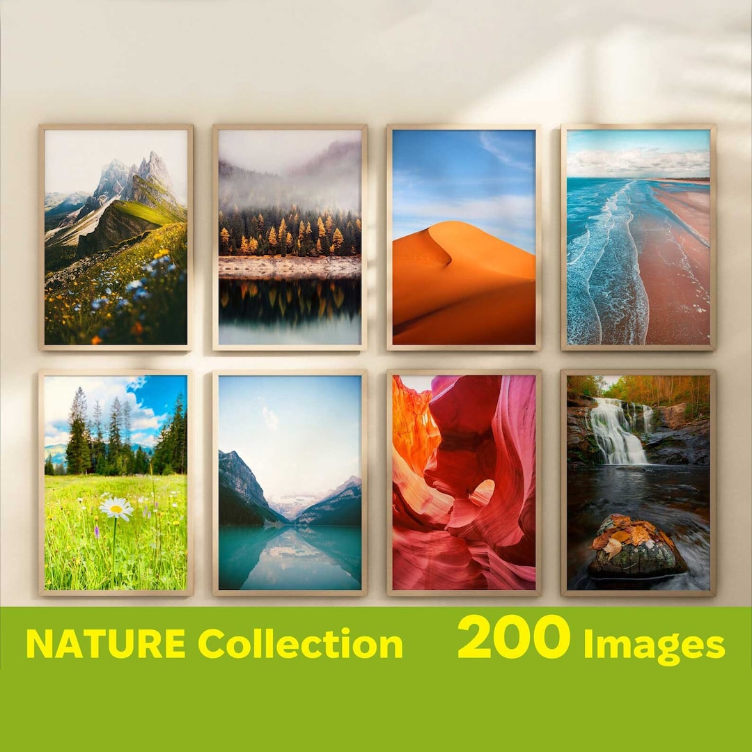 Set of 200 Nature Prints - Nature Wall Art - Gallery Wall Art Landscape ...