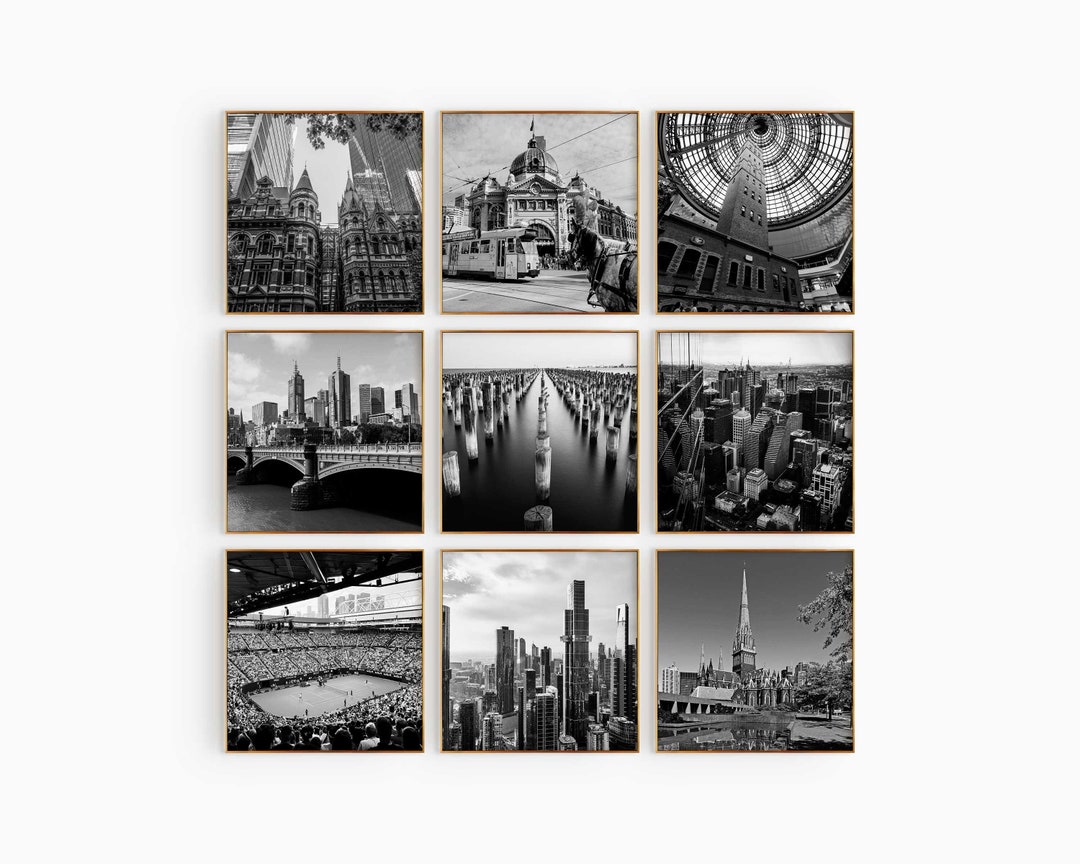 Melbourne Australia Set of 9 Square City Prints – Melbourne Australia ...