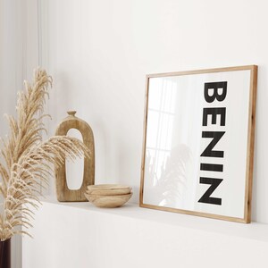 Benin Square Black and White Photograph 6 Piece Wall Art – Benin Map ...