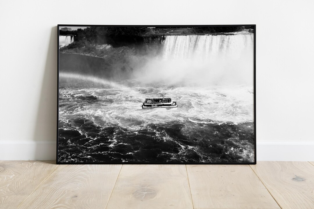 Niagara Falls Canada Minimalist Landscape Print – Ontario Canada Black ...