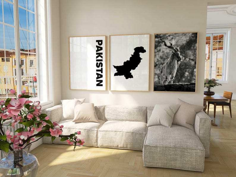 Pakistan Black and White Photograph 6 Piece Wall Art – Pakistan Map ...