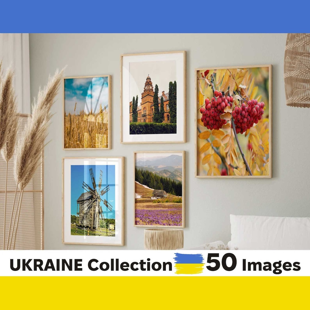 Set of 50 Ukrainian Prints - Ukraine Wall Art Set - Ukraine Gallery ...