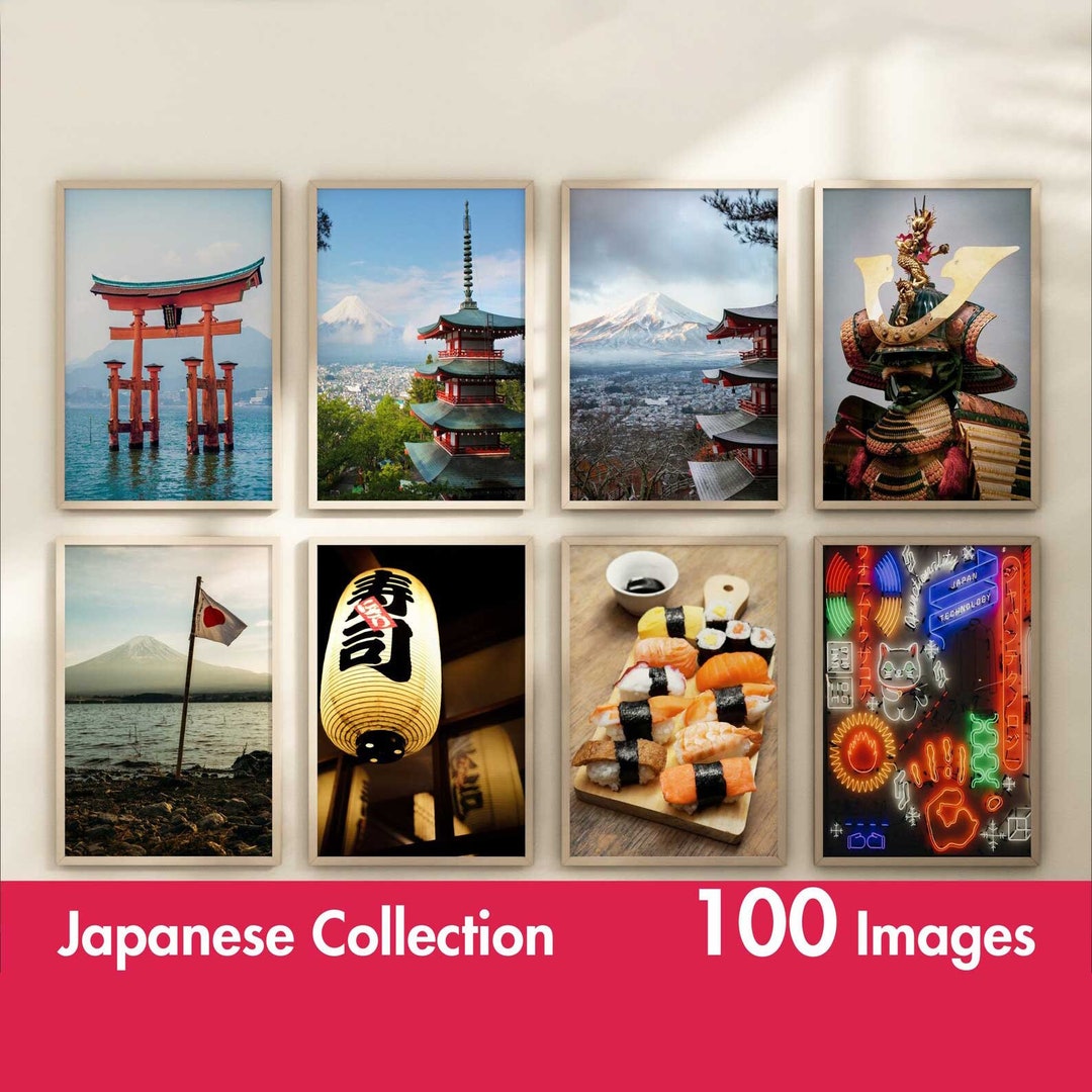 Set of 100 Japan Prints - Japanese Wall Art - Japan Gallery Wall Art ...