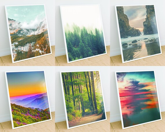 Set of 6 Prints Nature Printable Wall Art Forest Photo - Etsy