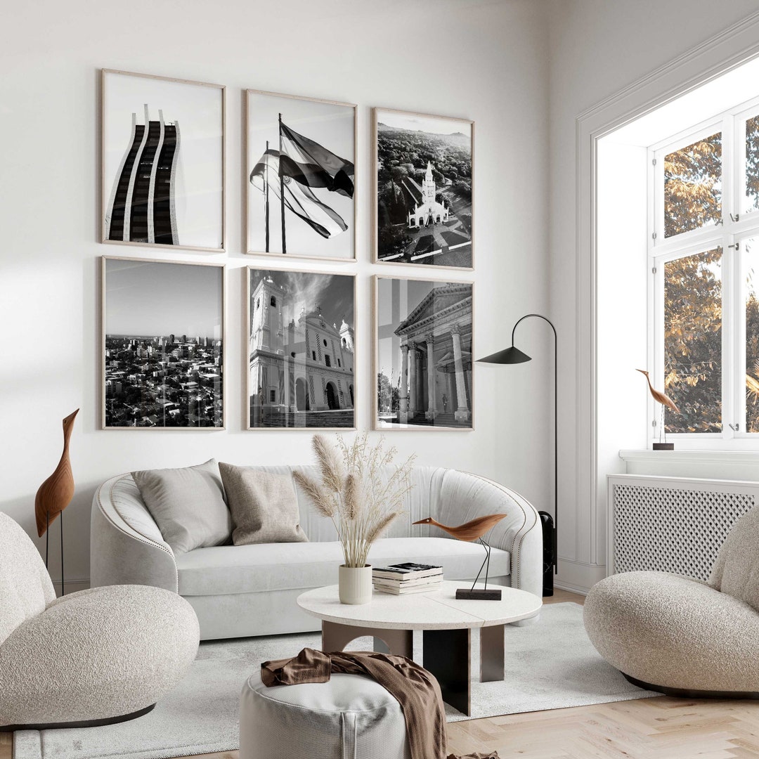 Asunción Paraguay Black and White Photo 6 Piece Wall Art – Asuncion ...