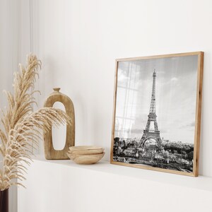 Paris France Set of 6 Square Prints – Paris France Black and White Photo 6 Piece Wall Art ...