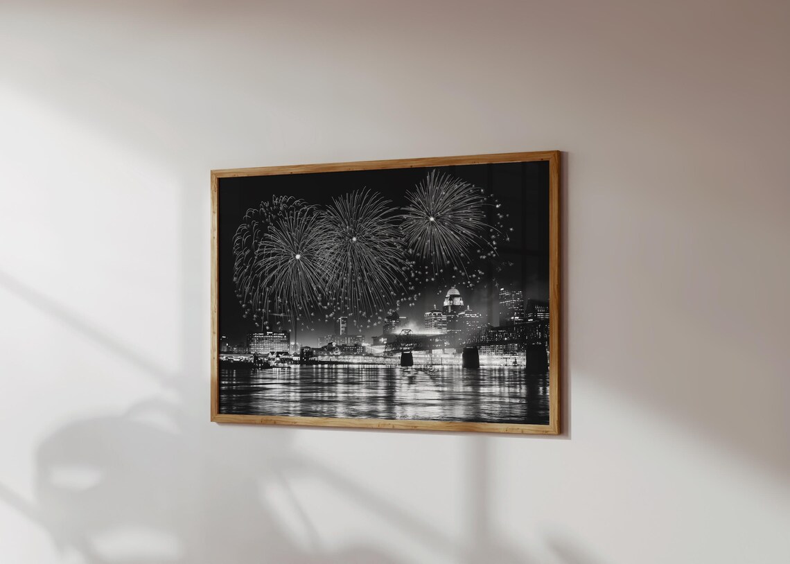 Louisville Kentucky Landscape City Print – Louisville Kentucky Black ...