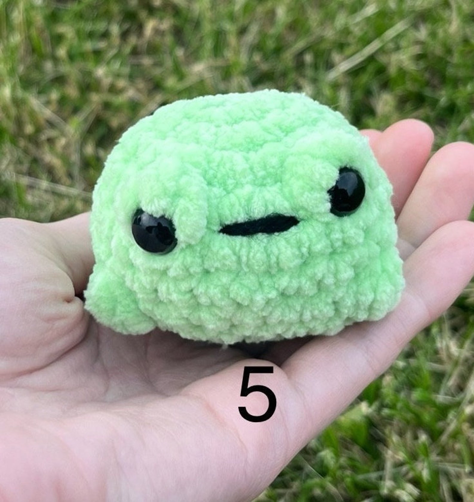 Crochet Frog Plushie Stuffed Plush Froggy Green Mint Small Amigurumi ...
