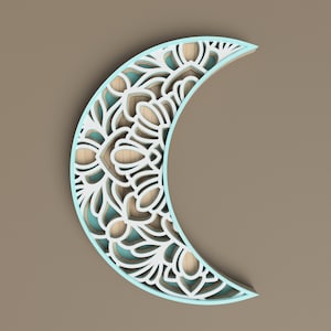 Half Moon Laser Cut File, Half Moon SVG, Multilayer Laser Cut File, DXF ...