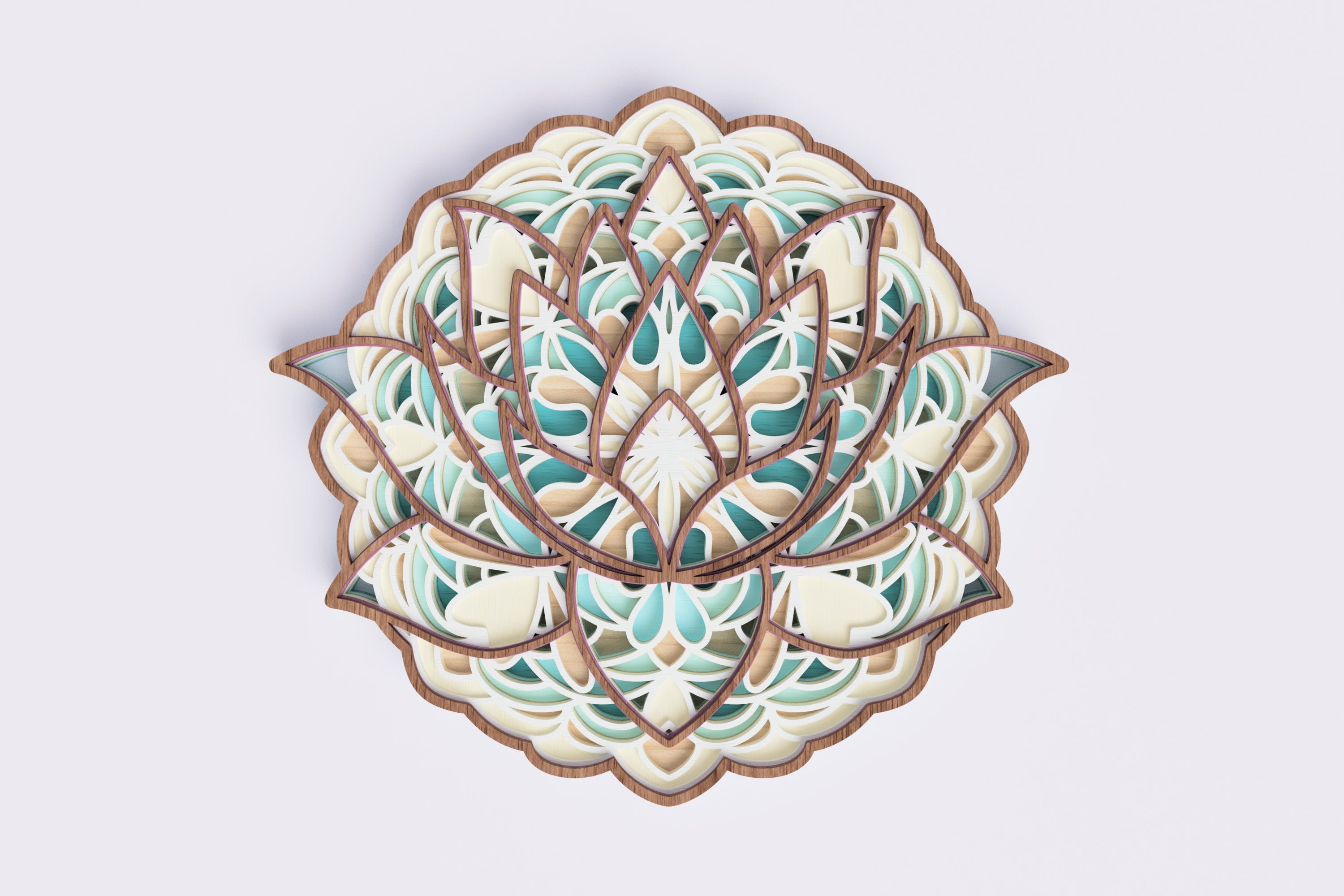 Lotus Mandala Laser Cut File: Layered SVG Vector Design (digital ...