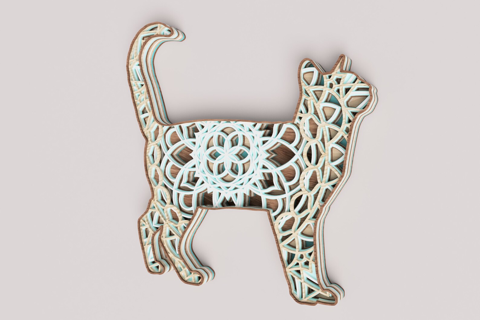 Cat laser cut file layered svg vector design dxf file for | Etsy