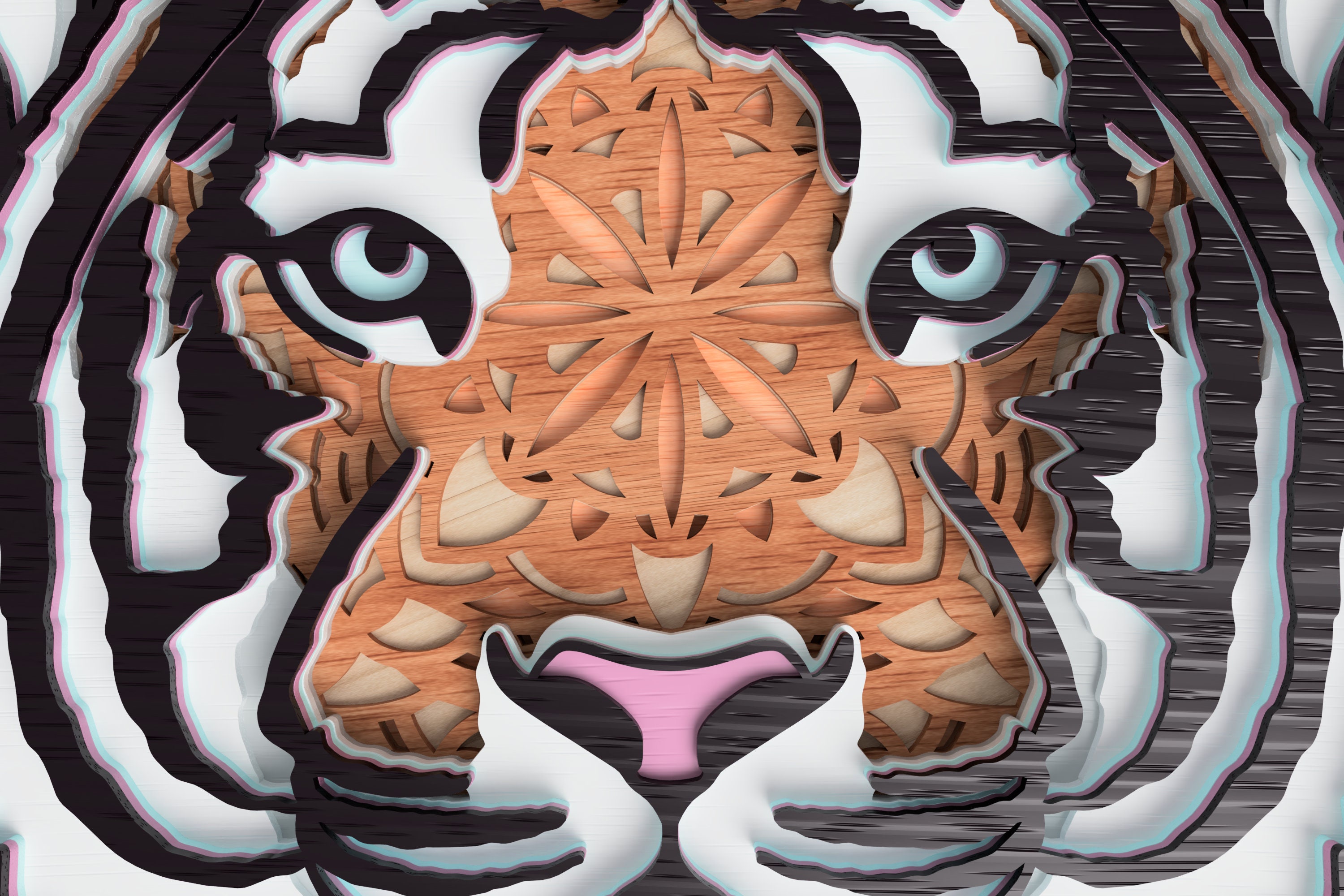 Tiger Laser Cut File Layered Svg Vector Design Dxf File for - Etsy