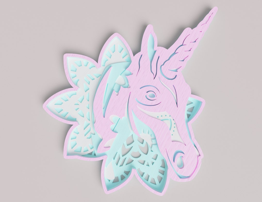 Unicorn Laser Cut File, Layered Svg, Vector Design, Dxf File for Laser ...