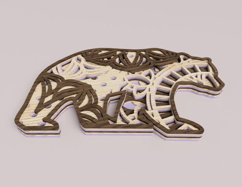 Bear Laser Cut File Layered Svg Vector Design Dxf File for | Etsy