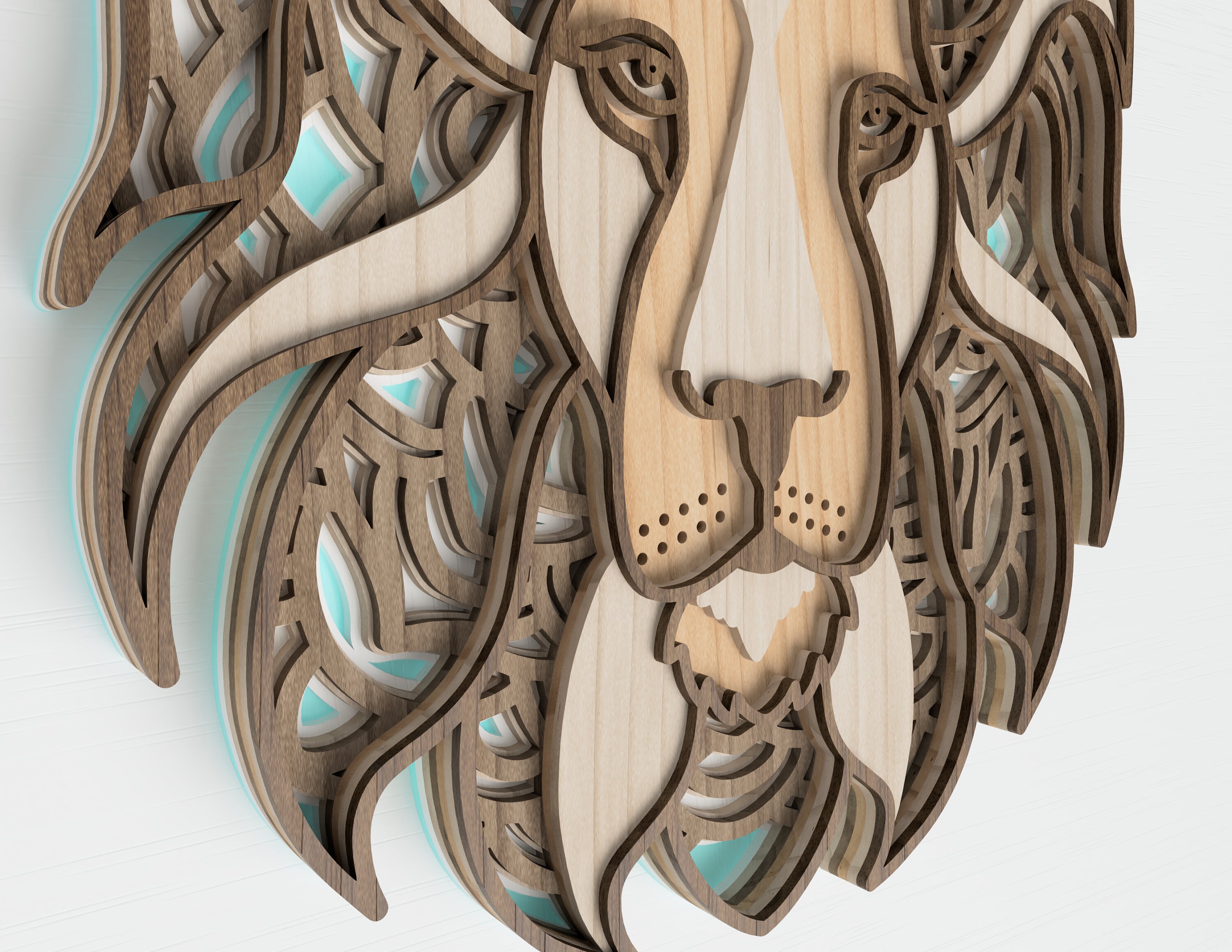 Lion Laser Cut File Layered Svg Vector Design Dxf File for | Etsy