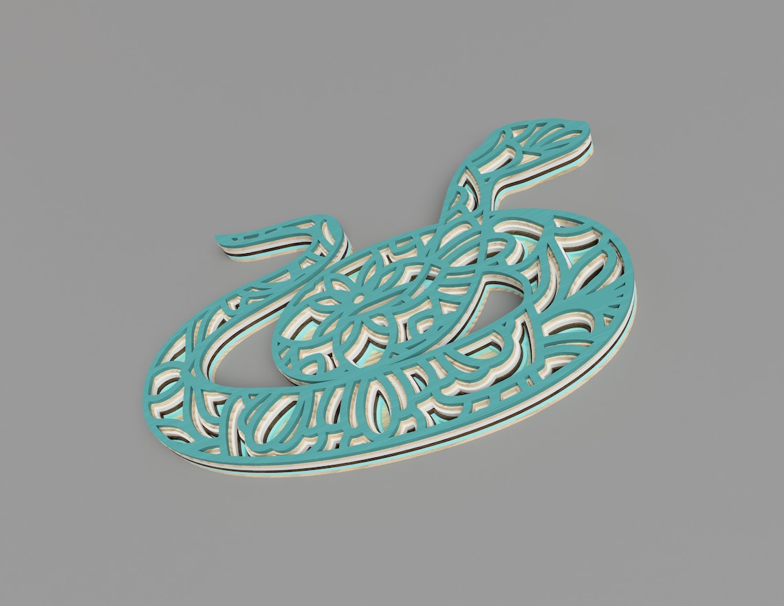 Snake laser cut file layered svg vector design dxf file for | Etsy
